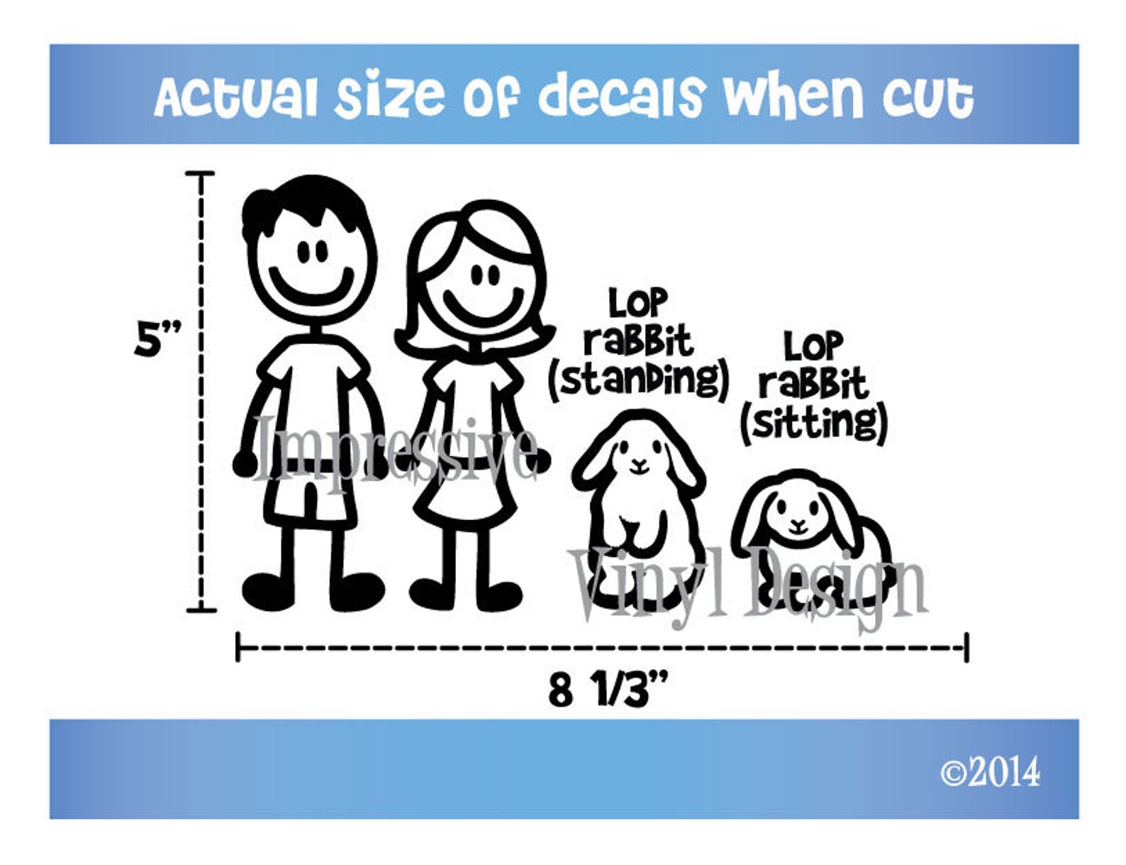 Stick Family Custom Vinyl Lop Rabbit Bunny Decal Sticker for - Etsy