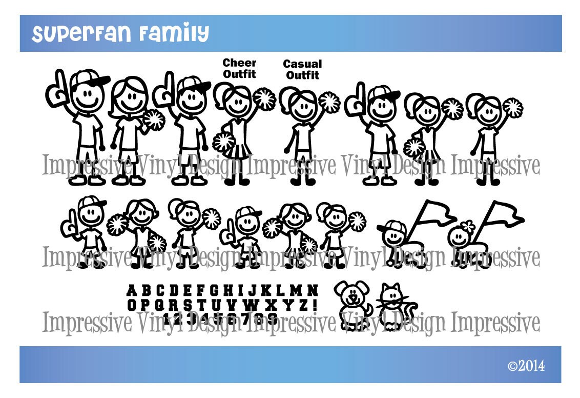 Stick Family Custom Vinyl Sports Super Fan Decal Sticker Truck - Etsy
