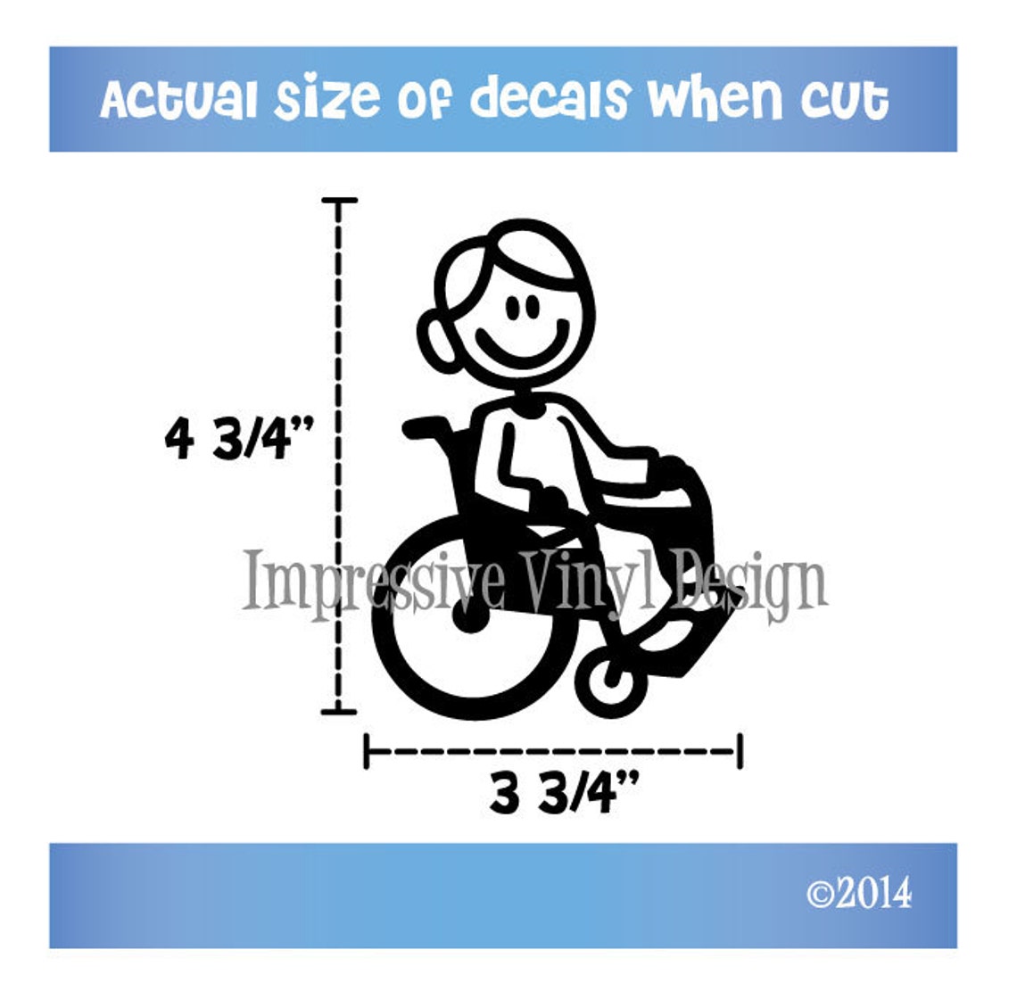 Stick Family Custom Vinyl Grandma Wheelchair Decal Sticker - Etsy