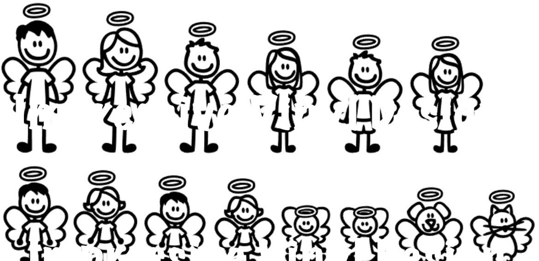 Custom Angel Vinyl Family Decal Sticker You Choose the Figures You Want ...