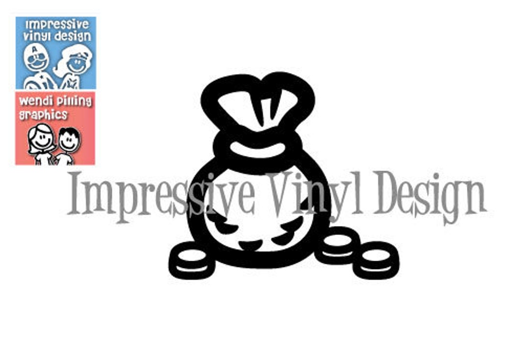 Custom Cut Money Bag Decal Sticker Great for Car Windows Laptops ...