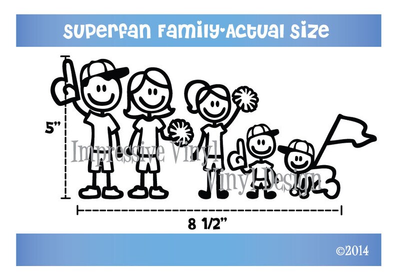 Stick Family Custom Vinyl Sports Super Fan Decal Sticker Truck - Etsy