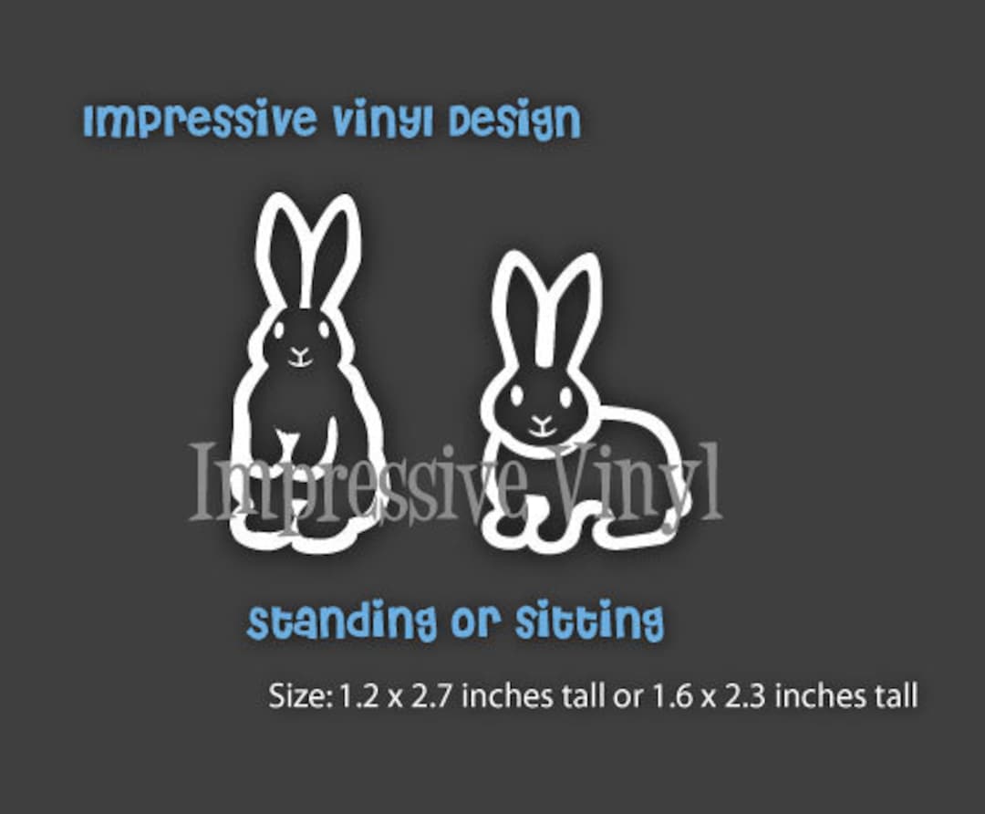 Custom Bunny Rabbit Vinyl Decal Sticker Sitting or Standing for Car ...