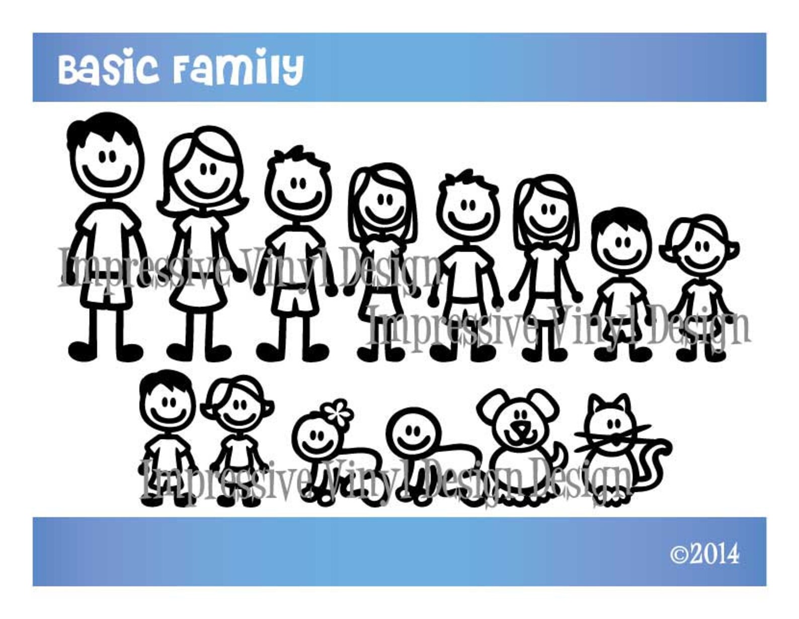 Vinyl Decal Basic Stick Family Custom Sticker Car Vehicle - Etsy