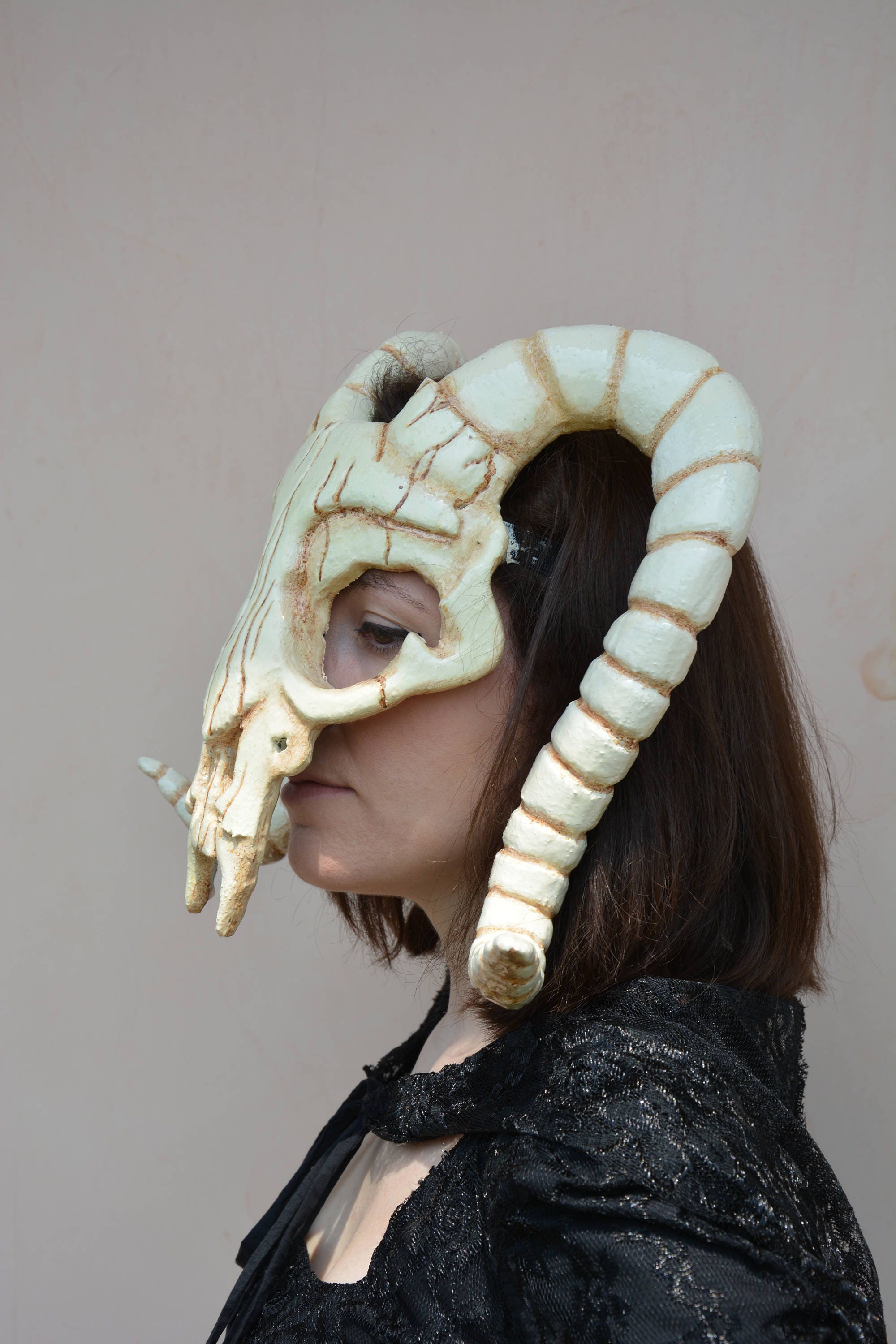 Goat Skull Mask for Cosplay Larp Halloween Bones Skeleton Fantasy ...