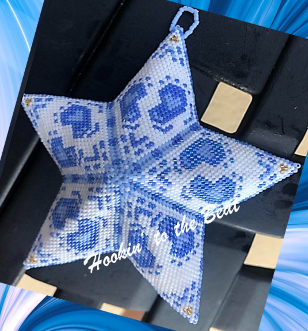 3D Peyote Star Baby Feet blue Digital Download - Etsy