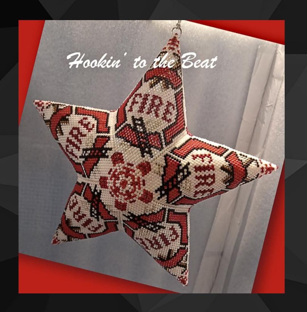 3D Peyote Star - Fire Services Star - Digital Download - Etsy