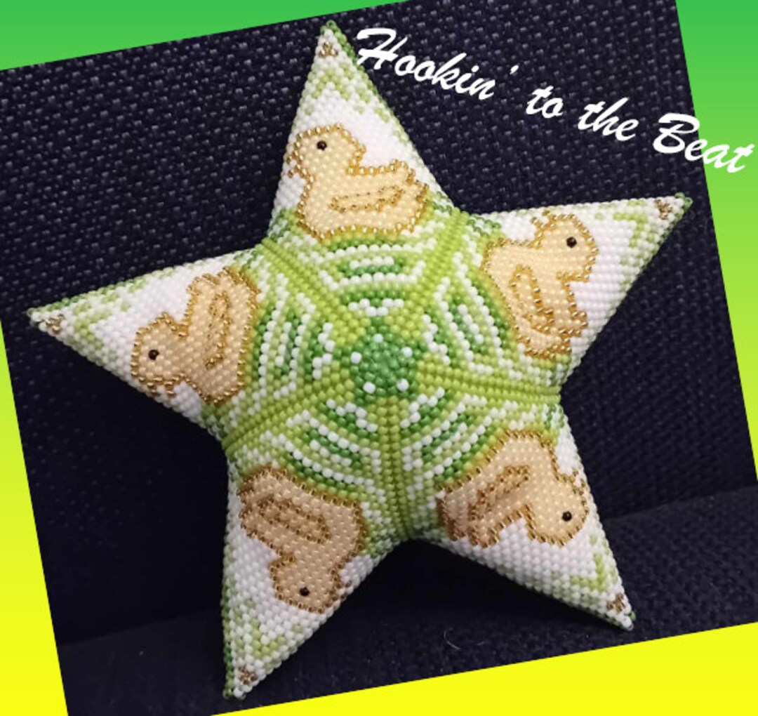 3D Peyote Star Duckie Star green Digital Download - Etsy