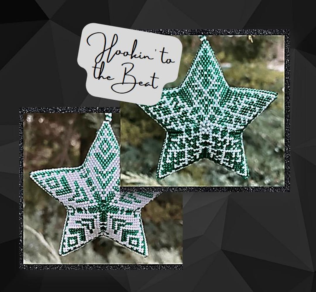 3D Peyote Star - Nordic Snow (green 1) (single Star / Different Pattern ...