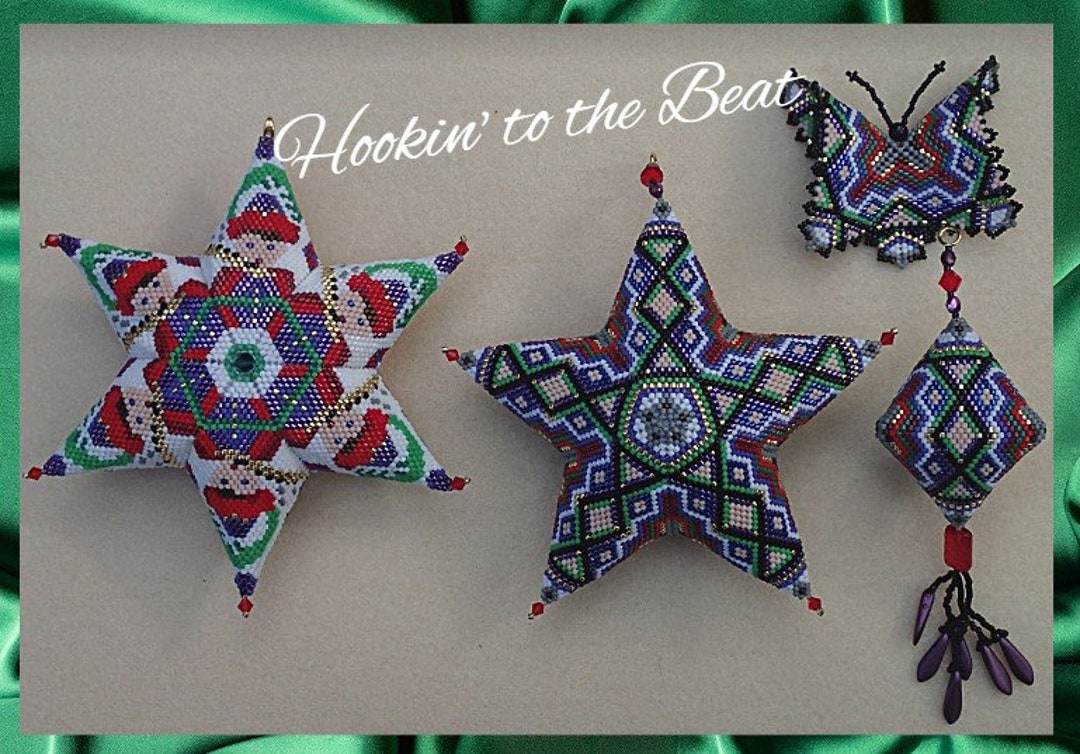12 Days Pipers Piping 3D Peyote Star, Pod & Butterfly Set Digital ...