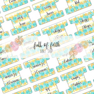 SPANISH | Gold Teal Rose | Double Sided Bible Tabs | Bible Tabs ...