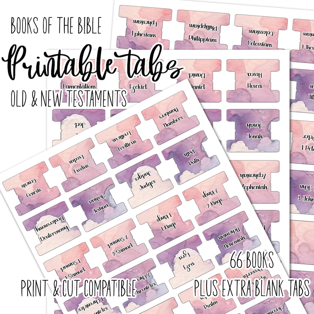Printable Bible Tabs Download | 66 Books of Bible | Cricut Print and ...