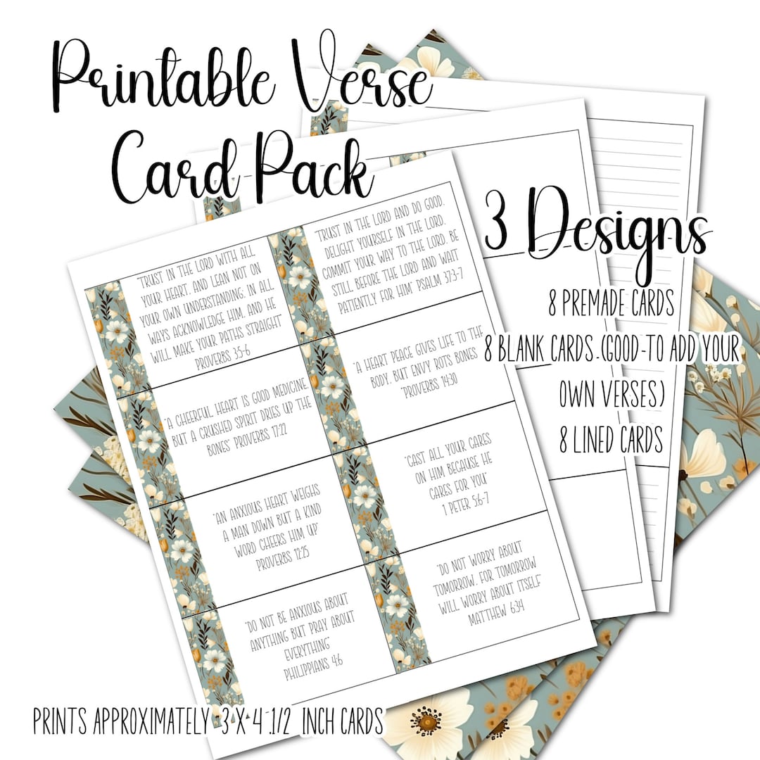 Printable Bible Verse Cards | Bible Journaling | Bible Study Tools ...