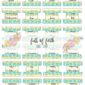 SPANISH | Gold Teal Rose | Double Sided Bible Tabs | Bible Tabs ...