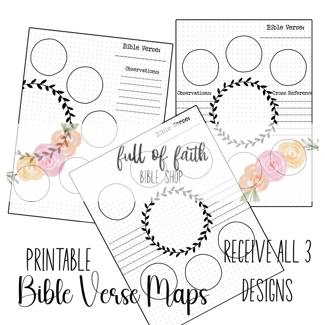 Bible Verse Map Printable Verse Mapping Bible Study Material - Etsy