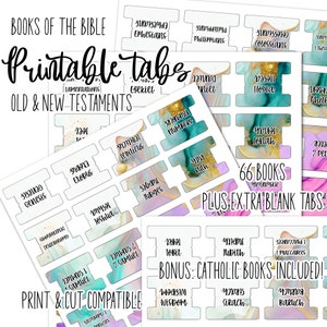 Alcohol Ink Bible Tabs, Protestant and Catholic Books (digital Download ...