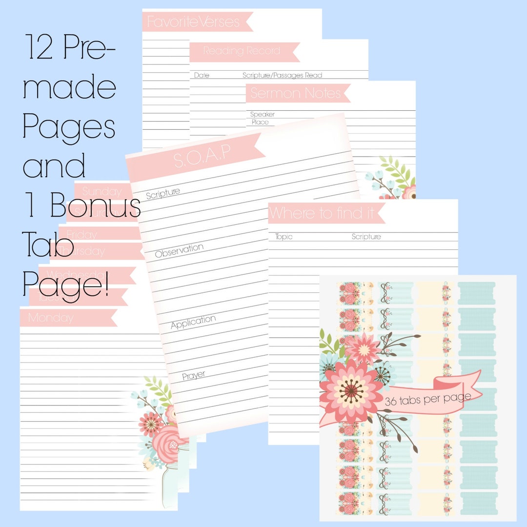 Bible Study Notebook, Prayer and Bible Journal, Bible Study Printable ...