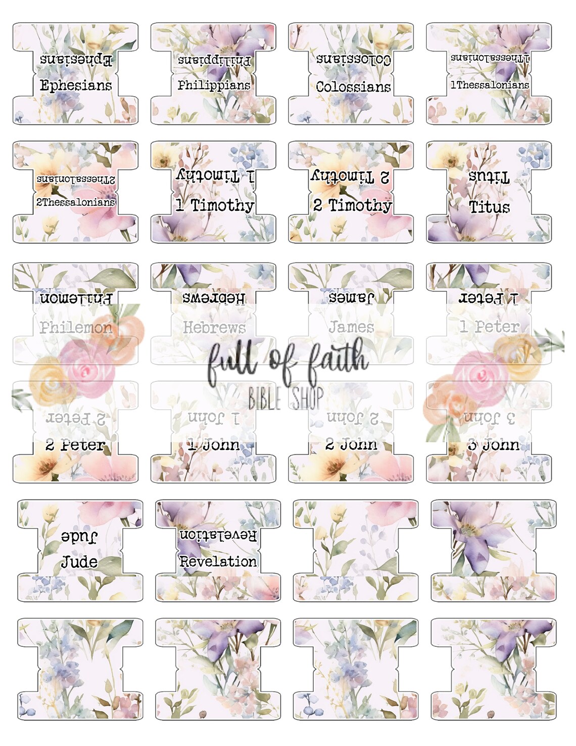 Printable Bible Tabs: Watercolor Floral Design (digital Download) - Etsy