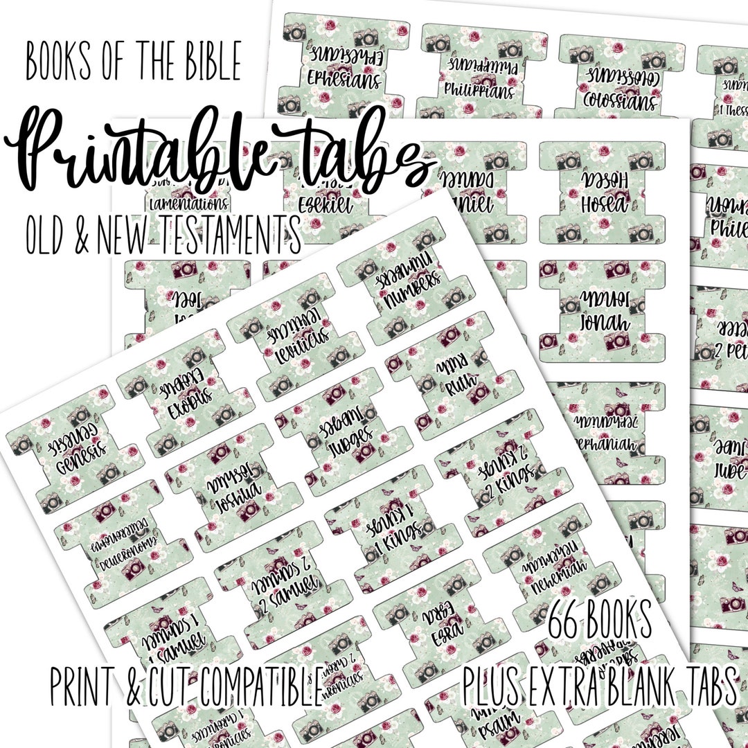 Printable Bible Tabs Download | 66 Books of Bible | Cricut Print and ...