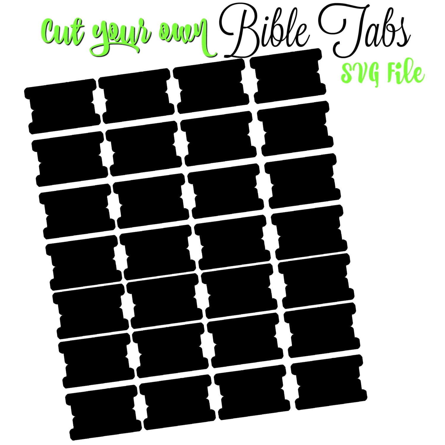 SVG Bible Tabs File - Cutting Machine Files - SVG - PNG - Jpeg - Pdf - Etsy