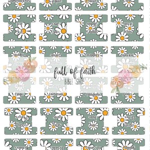 Spanish Bible Tabs Printable: Retro Daisy Style (print and Cut) - Etsy