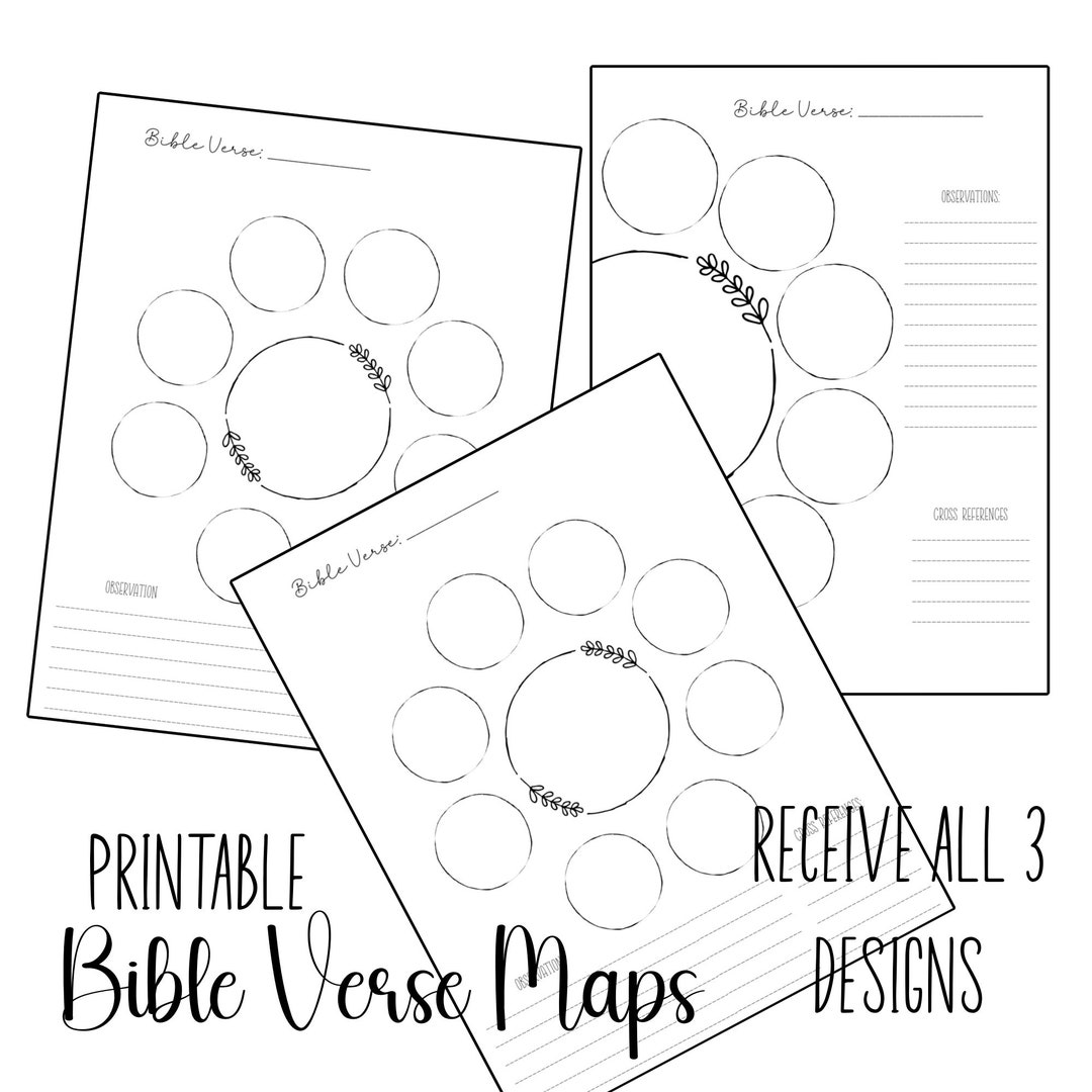 Bible Verse Map Printable Verse Mapping Bible Study Material - Etsy ...