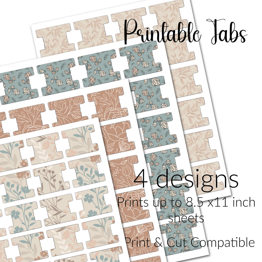 Printable Tabs | Tab Print | DIY Page Tabs | Book Tabs | Print and Cut ...