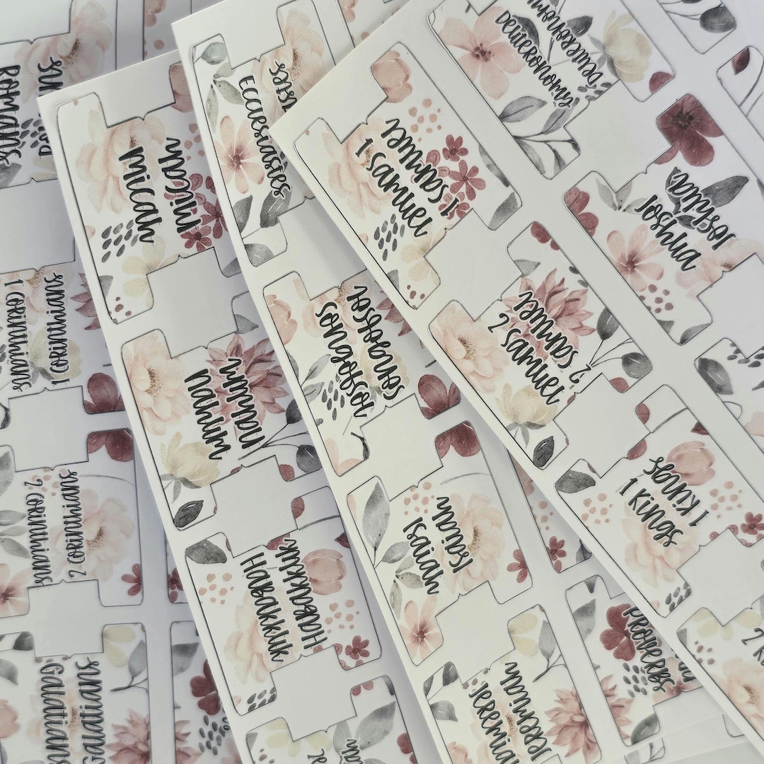 Bible Tabs Stickers | Floral | Bible Journaling Tabs | Bible Journaling ...