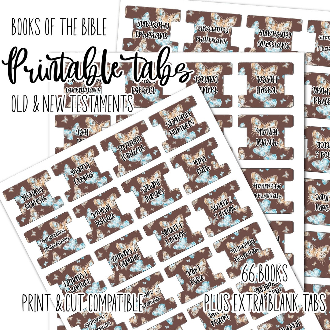Printable Bible Tabs Download 66 Books of Bible Cricut Print and Cut - Etsy