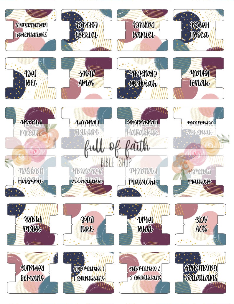 Bible Tabs Printable | Cricut Print & Cut Templates | Bible Study Tabs ...