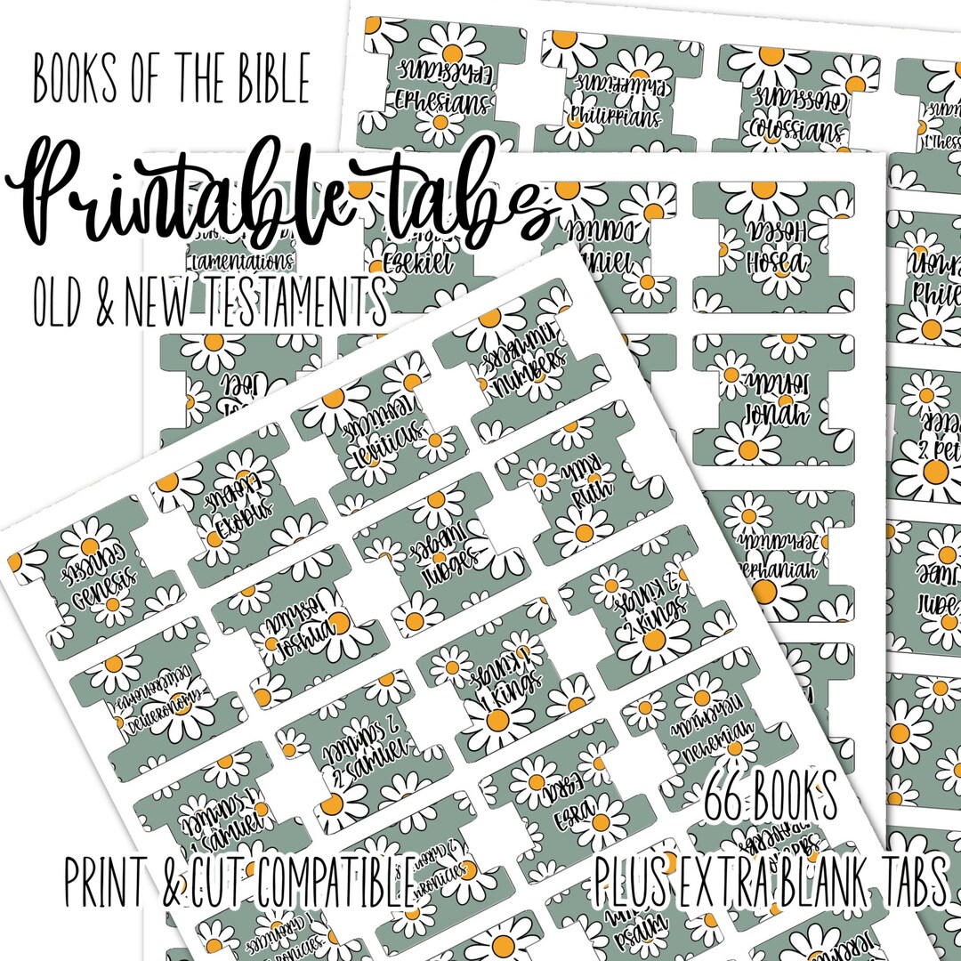 Printable Bible Tabs Download | 66 Books of Bible | Cricut Print and ...