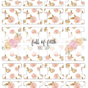 Printable Rose Gold Tabs | Tab Print | DIY Page Tabs | Book Tabs ...