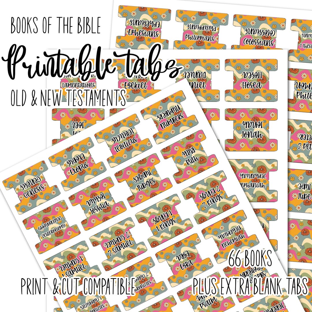 Printable Bible Tabs Download | 66 Books of Bible | Cricut Print and ...