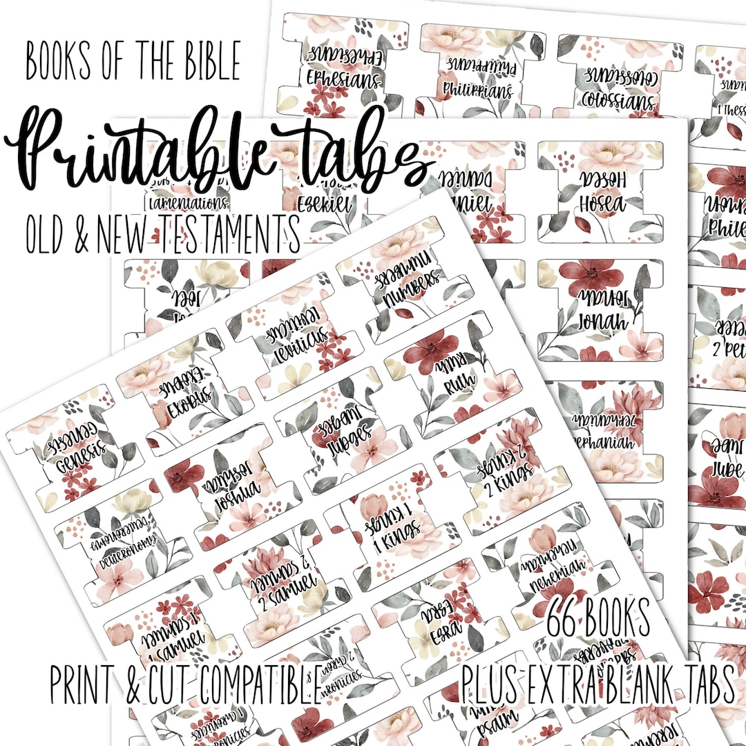 Printable Bible Tabs Download | 66 Books of Bible | Cricut Print and ...