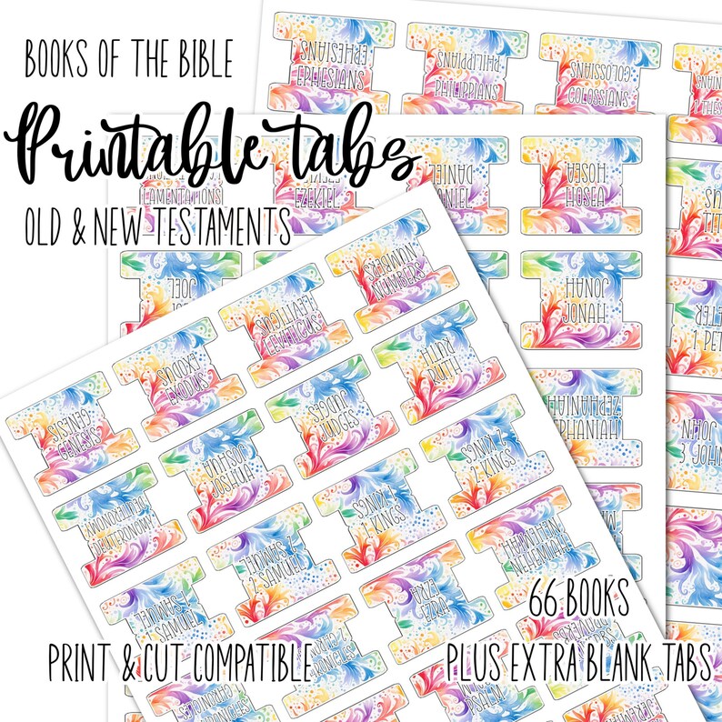 Printable Bible Tabs: 66 Books, Bible Journaling (digital Download) - Etsy