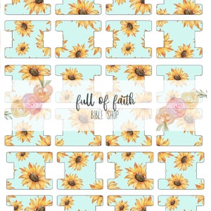 Printable Sunflower Tabs Tab Print DIY Page Tabs Book Tabs Print and ...