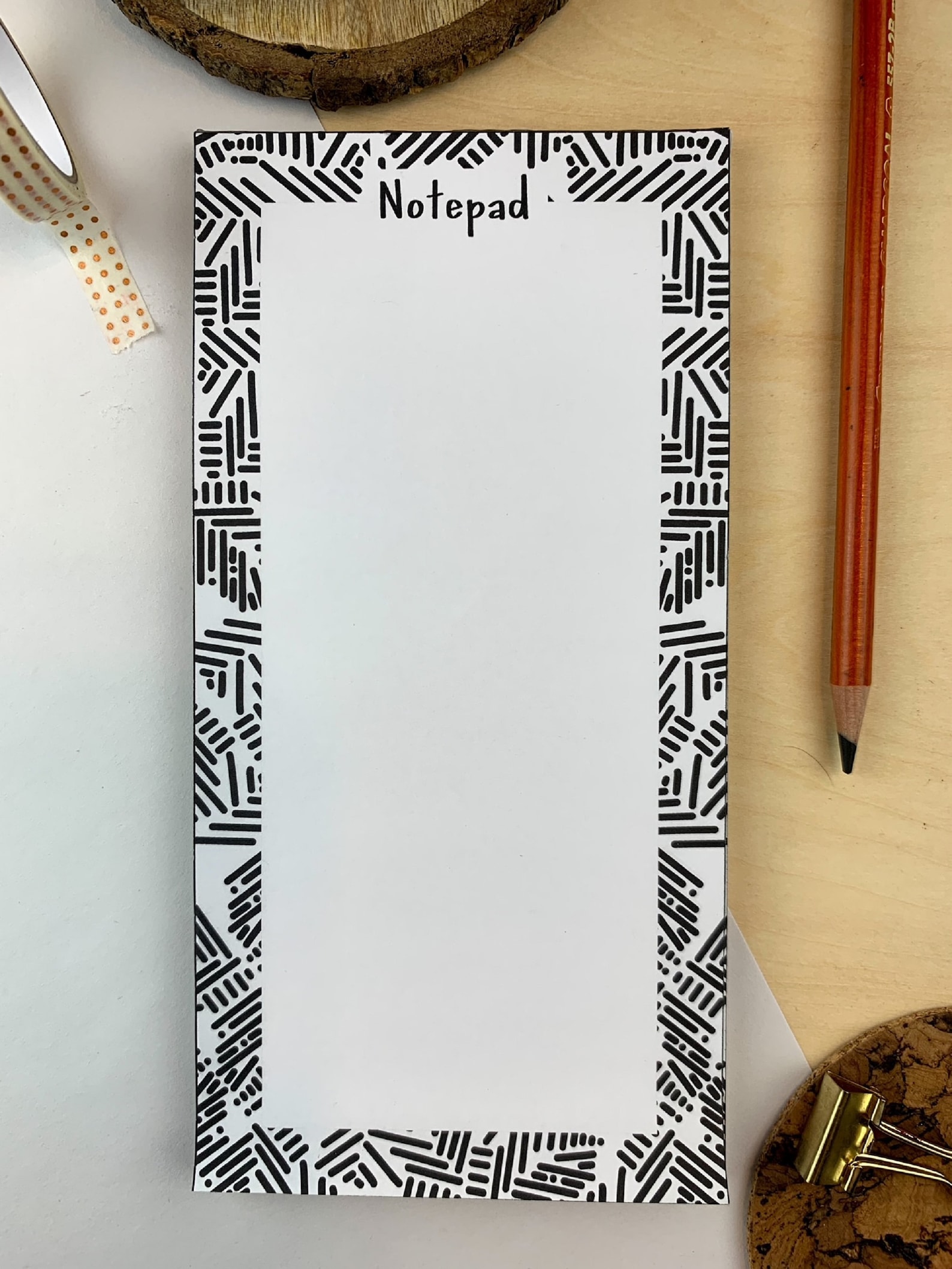 Black and White Minimalist Notepad Abstract Notepad Get It - Etsy