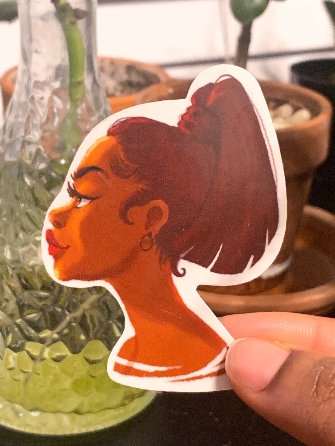 Afro Hair Transparent Stickers, Desk Accessories, Journal Sticker, Die ...