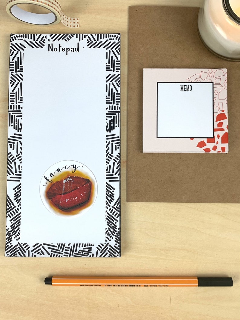 Black and White Minimalist Notepad Abstract Notepad Get It - Etsy