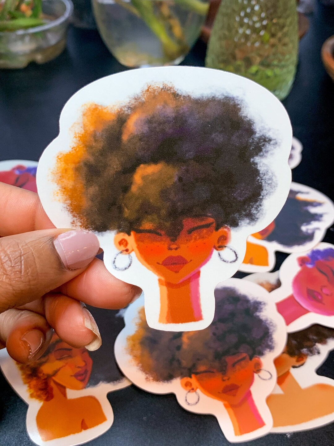 Black Girl Variety Sticker, Decorative Sticker for Laptops, Die Cut ...