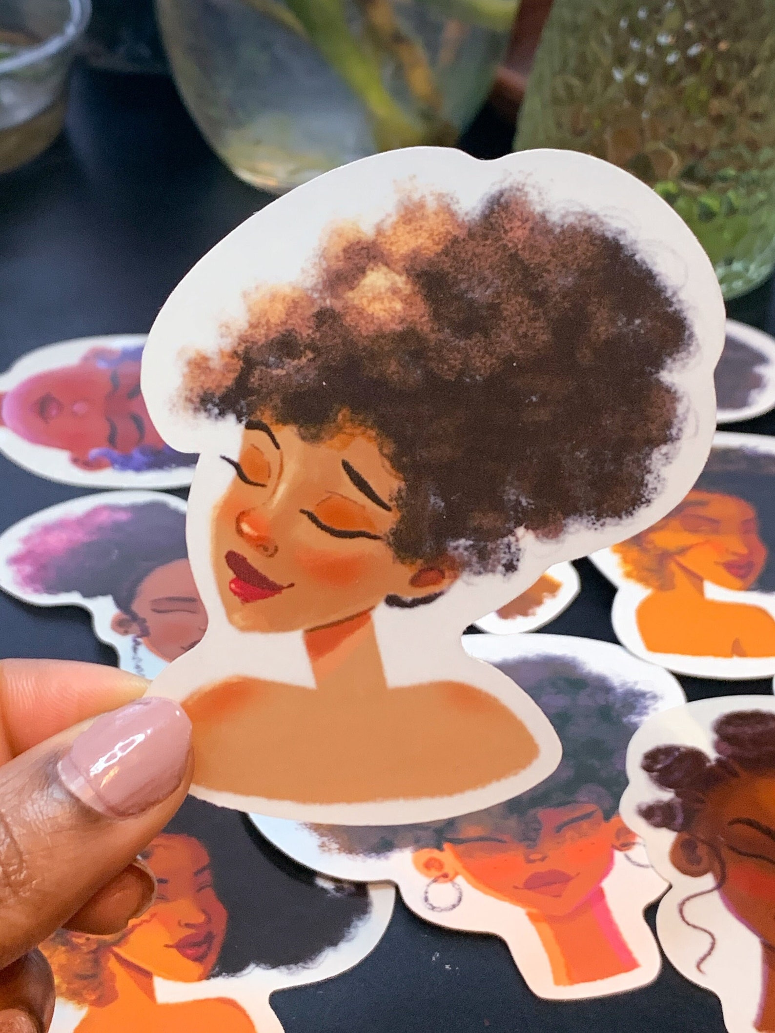 Black Girl Die Cut Sticker, Transparent Gloss Sticker, Melanin Planner ...