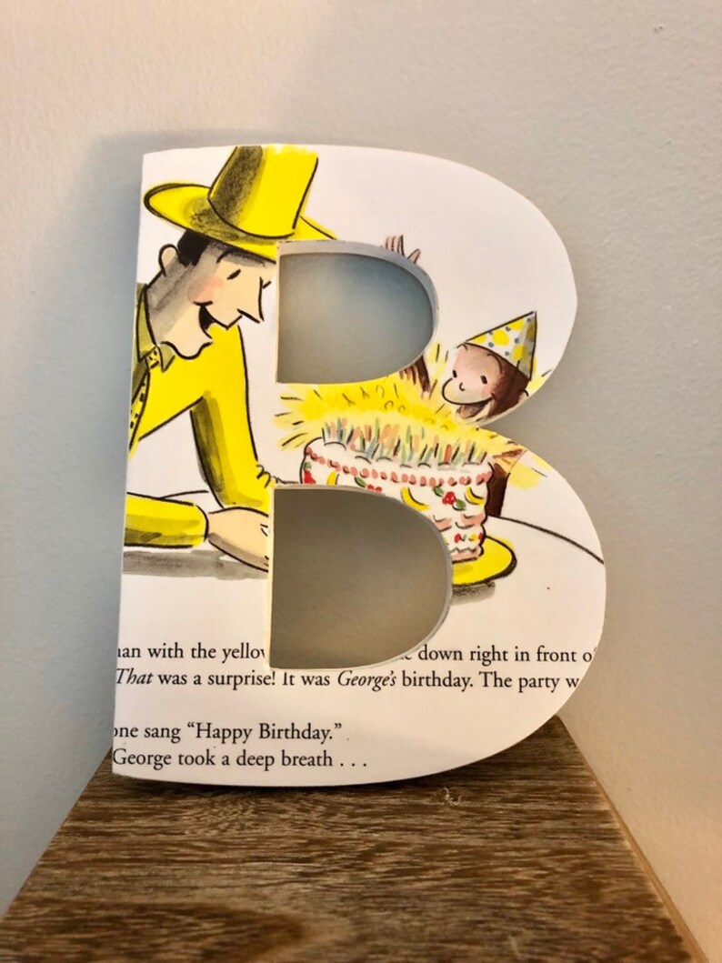 Curious George Custom wood letters READ sign Letters | Etsy