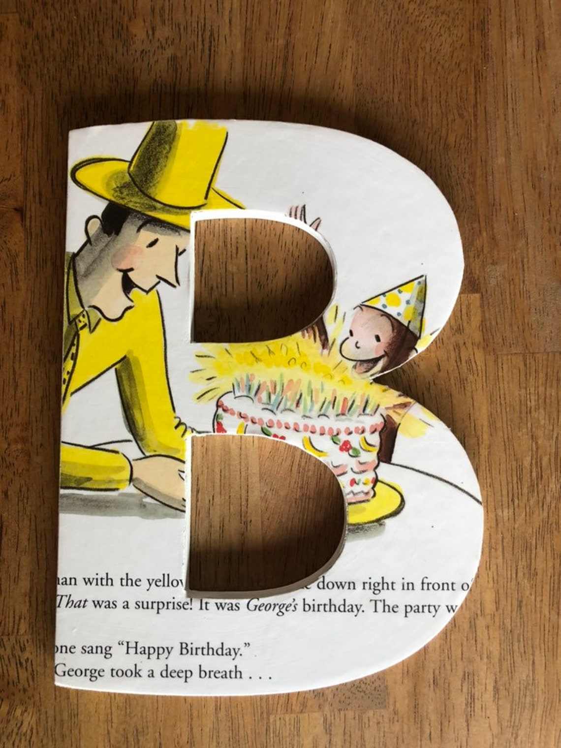 Curious George Custom wood letters READ sign Letters | Etsy