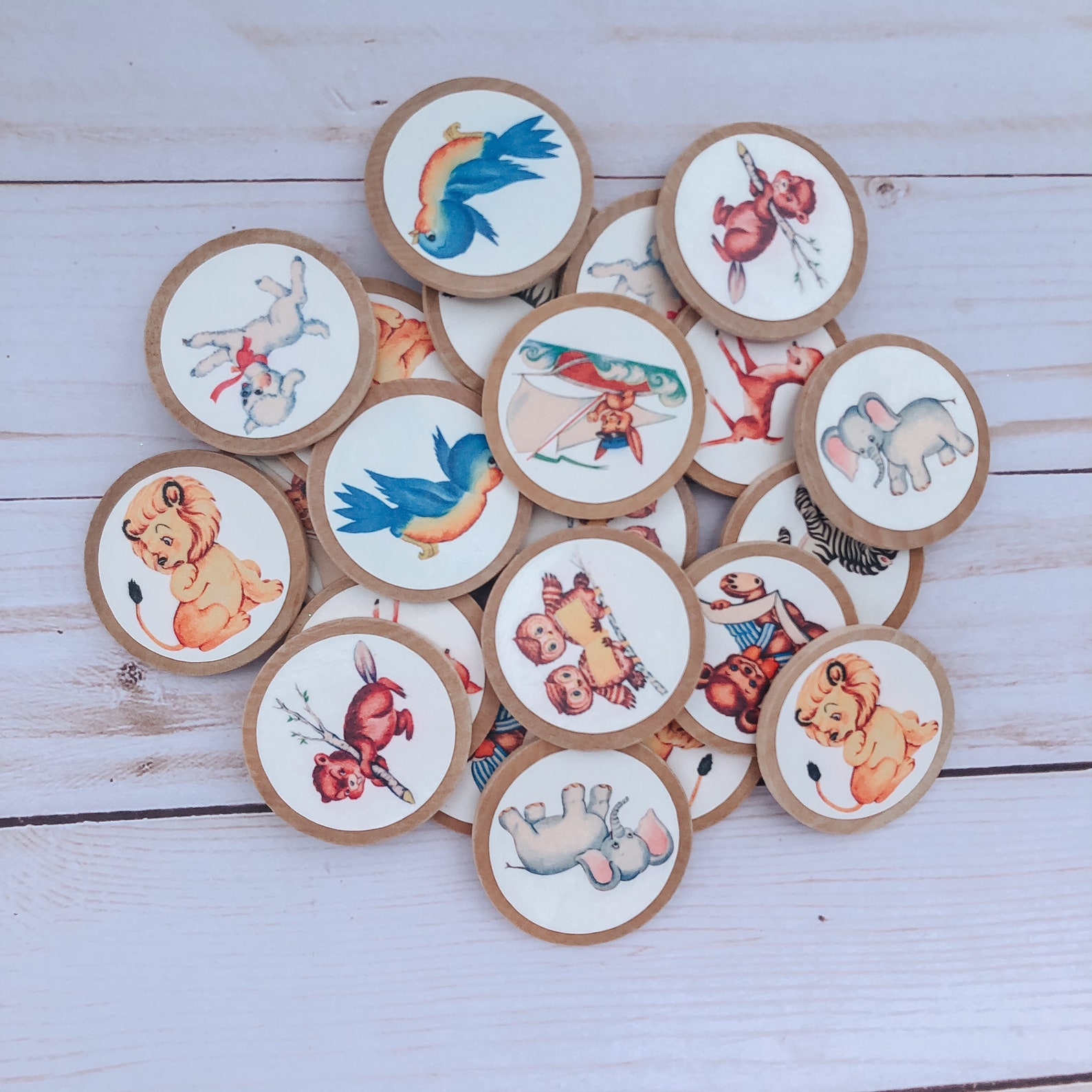 Vintage Animals Matching Game: Retro Memory Game - Etsy
