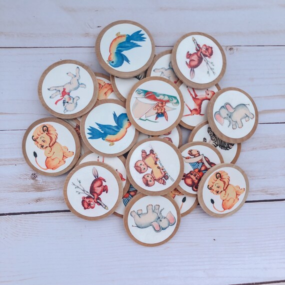 Retro Vintage Animal Matching Game Classic Collection | Etsy