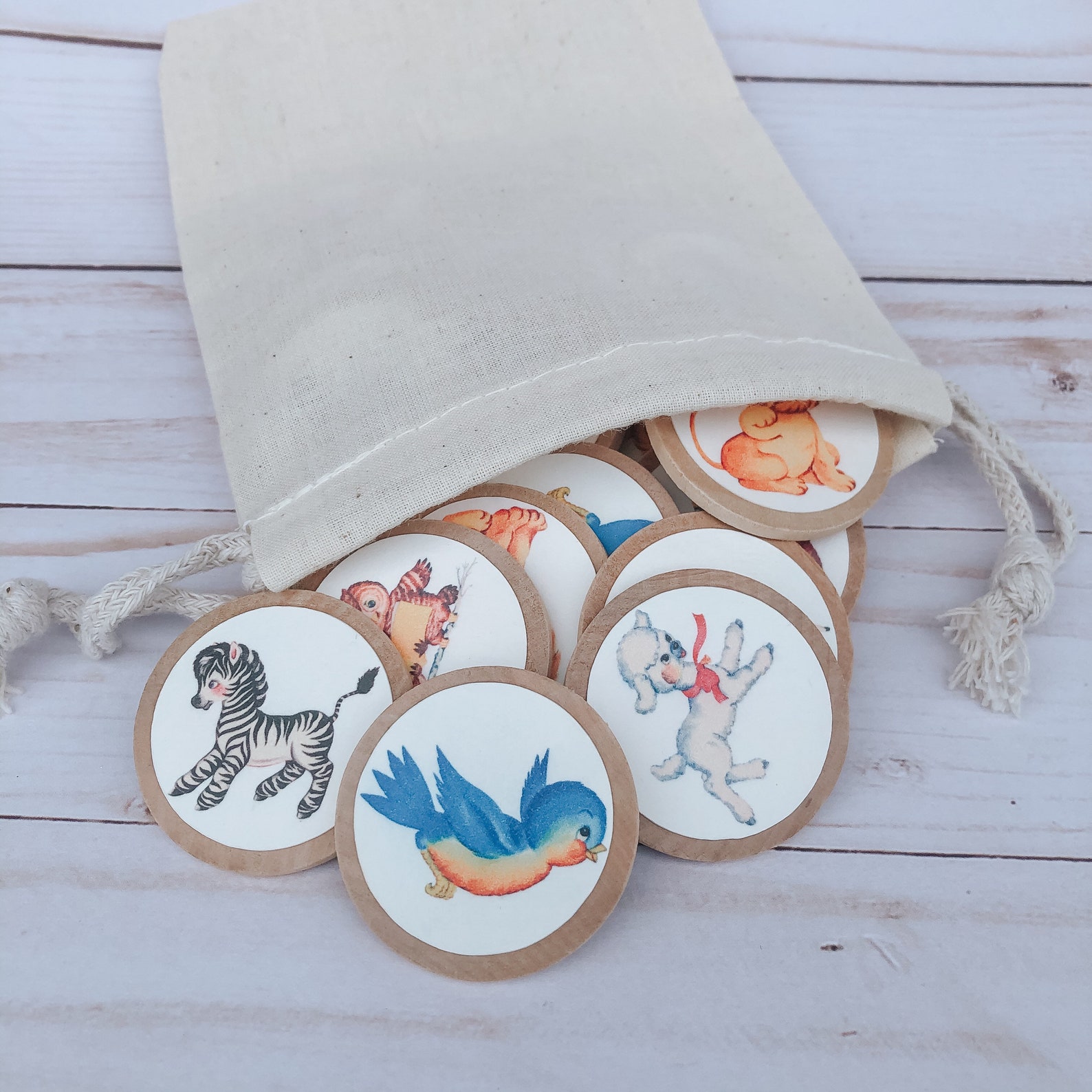 Vintage Animals Matching Game: Retro Memory Game - Etsy