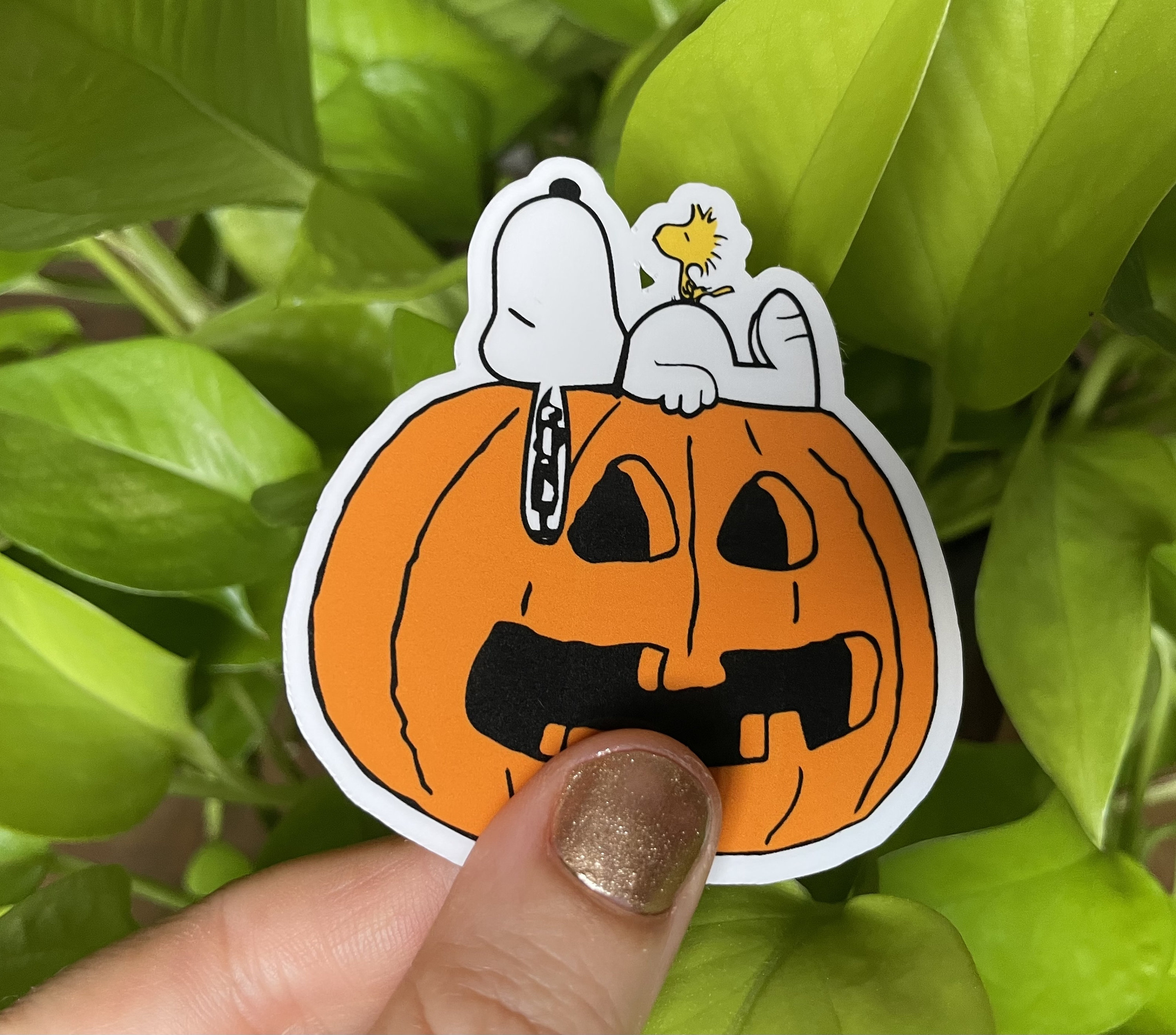 Snoopy on pumpkin Sticker - the great pumpkin halloween sticker ...
