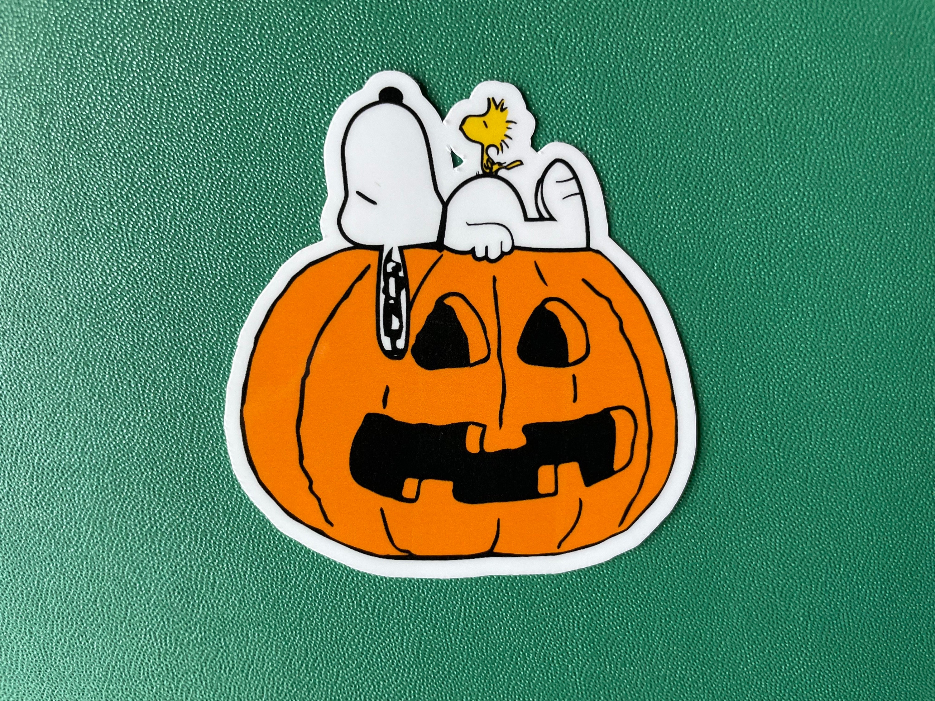 Snoopy on pumpkin Sticker - the great pumpkin halloween sticker ...