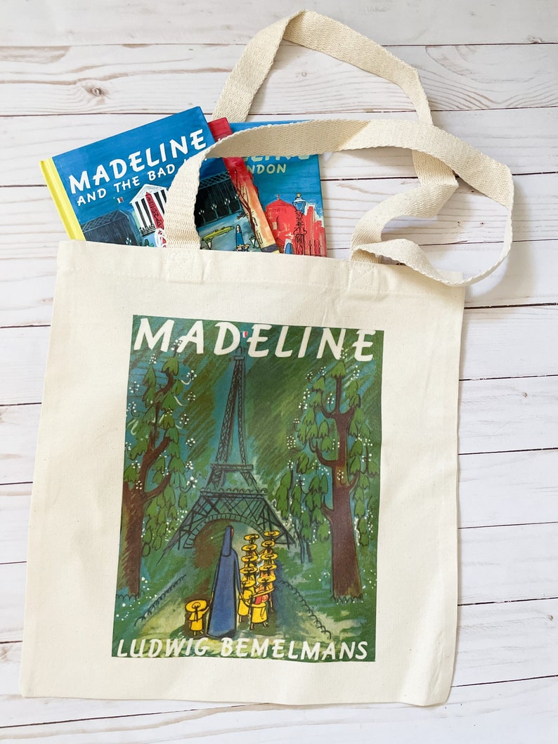 Madeline Storybook ,canvas Tote Bag Children, Library Bag, Little Girls ...
