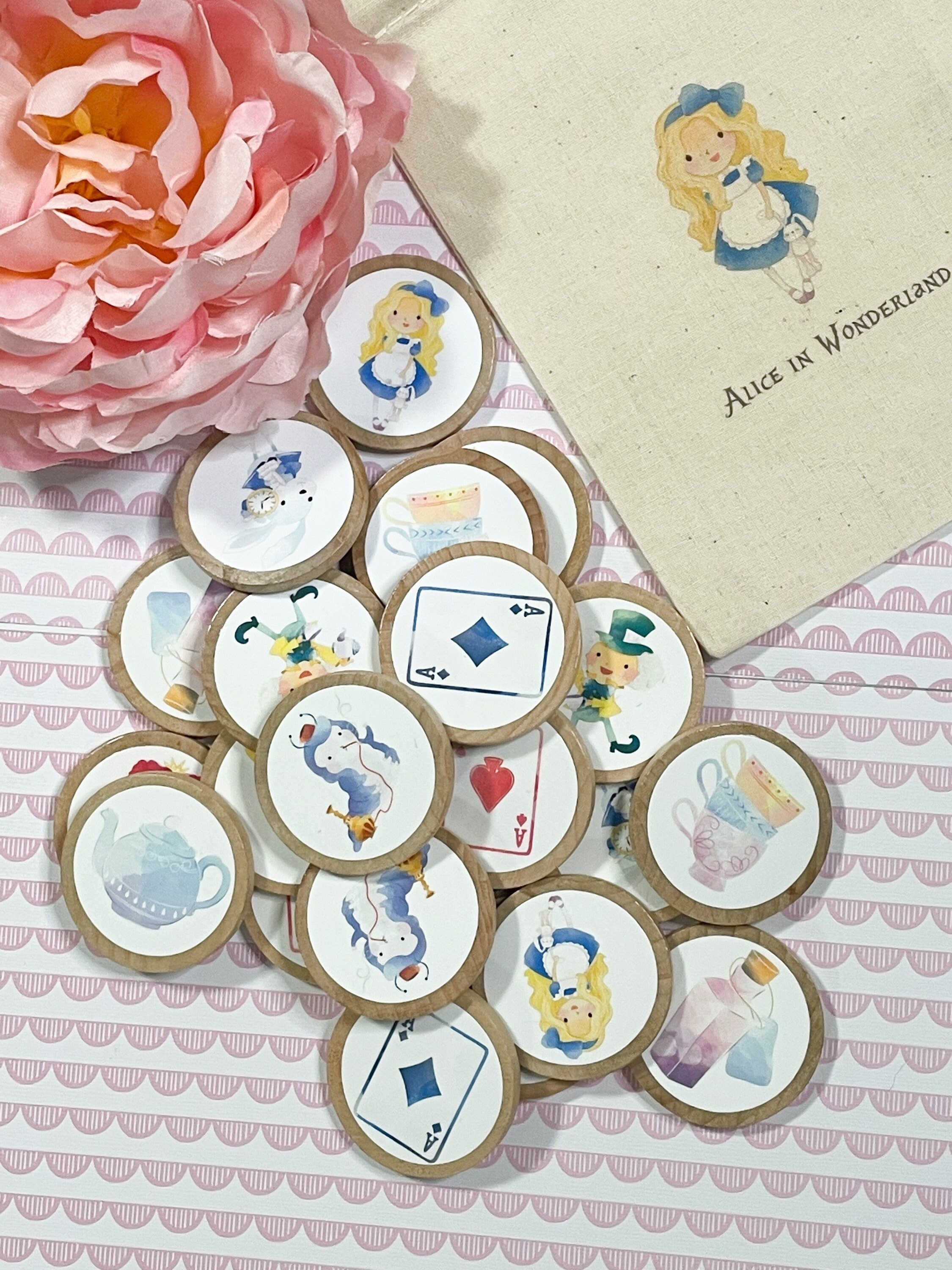 Alice in Wonderland Matching Memory Game - Storybook Theme Gifts - Etsy